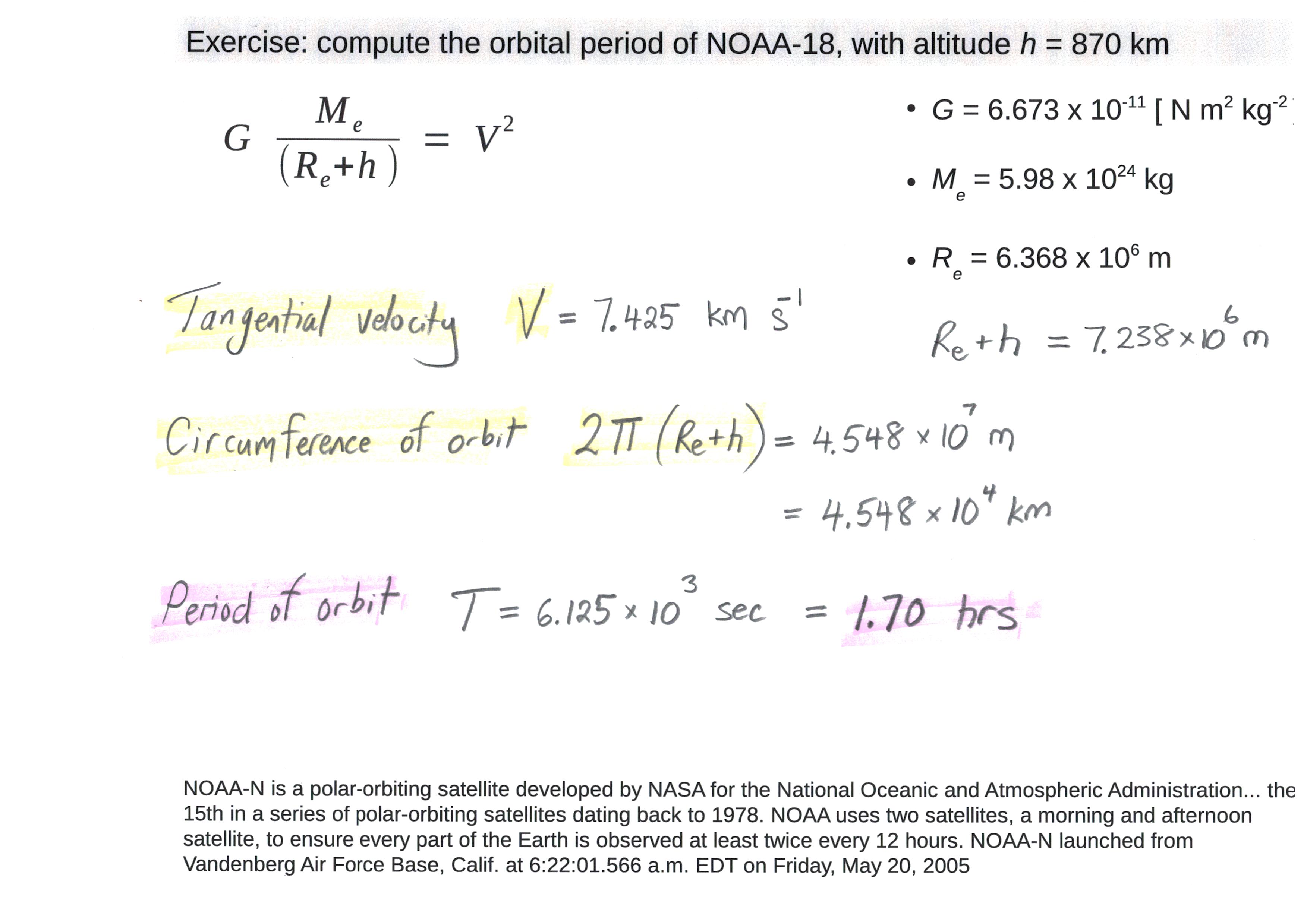 Answer: orbit calculation